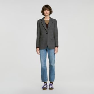 Sandro Veste de tailleur &agrave; carreaux