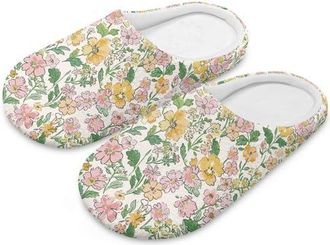 Coloranimal Chaussons de spa pour invit&eacute;s - Jetables et r&eacute;utilisables - Antid&eacute;rapants - Bout ferm&eacute;, motif floral rose, 38.5/39.5 EU