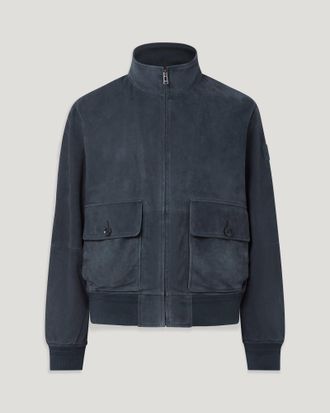 Belstaff Veste Seaway Pour Homme Flyweight Suede Bleu Encre Fonc&eacute; 2xl