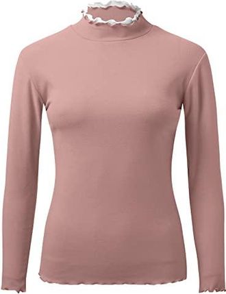 Generic sous Pull Femme Haut Thermique Femme sous Pull Thermique Femme Doux Glamour Haut Thermique Imprim&eacute; Col Rond Doubl&eacute; Polaire Top Confortable Et Tendance