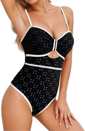 Generic Maillot De Bain Femme 1 Piece Maillot De Bain Femme Costume Respirant S&eacute;chage Rapide Col Carr&eacute; Uni - Confortable pour Plage Et &Eacute;t&eacute; D&eacute;contract&eacute;