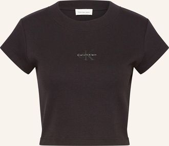Calvin Klein Jeans Cropped-Shirt schwarz