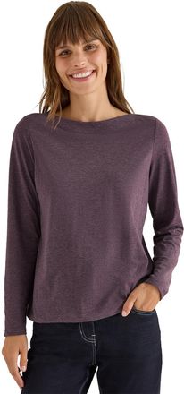 Cecil Langarmshirt Eggplant red Melange S