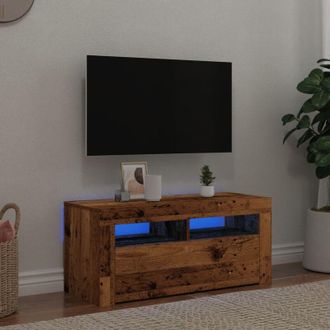 vidaXL Vidaxl - Meuble tv avec lumières led vieux bois bois dingénierie