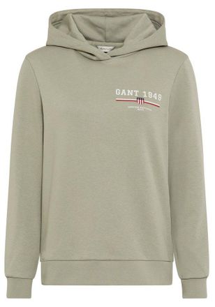 GANT Hoodie REG GRAPHIC HOODIE gerippte Abschl&uuml;sse, Kapuze ohne Kordel