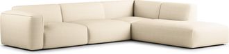 Studio Copenhagen home24 Ecksofa 3-Sitzer mit Recamiere Beige Cordstoff Snor 295 x 71 x 231cm Ottomane davorstehend rechts Modern