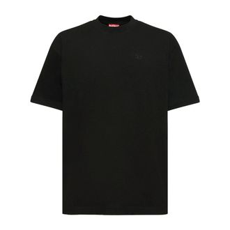 Diesel Homme, Tops, Noir, Taille: XL T-shirt classique à col rond avec logo Oval-D