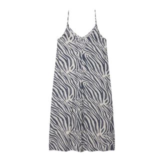 10 Days Zebra Print Maxikleid - - Dresses - Damen - Blau - XS