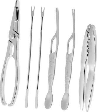 Pretyzoom Krabbencracker Und Meeresfr&uuml;chtegabeln Aus Edelstahl Ergonomisches K&uuml;chenwerkzeugset F&uuml;r Meeresfr&uuml;chte Und N&uuml;sse Inklusive Aufbewahrungsbox F&uuml;r Hausha