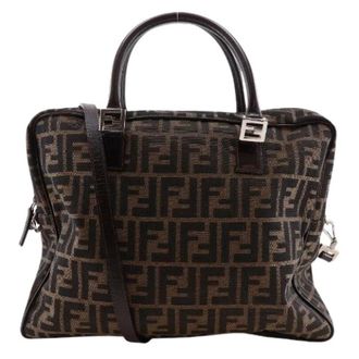 Fendi Pre-owned Zucca Nylon Canvas 2way Business Bag - - Pre-owned - Damen - Braun - ONE SIZE