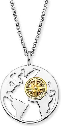 Engelsrufer Damen Halskette Aloha aus Sterling Silber mit Bicolor Weltkugel Anhänger - Karabinerverschluss - in drei Längen verstellbar - nickelfrei