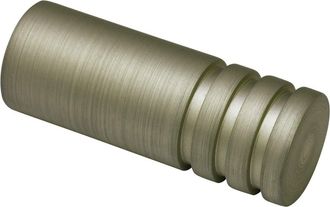 Gardinia Zylinder, 2 x Endstück, Metall, Champagner, für Gardinentechnik Ø 19 mm