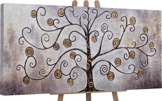 Yohji Yamamoto Art XXL Abstrakt Acryl Gemälde auf Leinwand Reichtumsbaum handgemalt Wandbilder Wohnzimmer modernes Design Bilder braun fengshui echte Kunst 120x60 cm