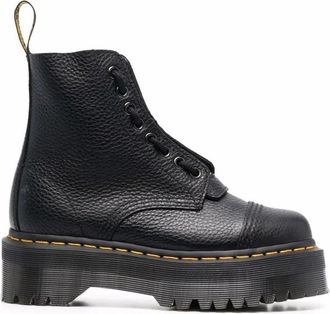 Dr. Martens Stiefel - Black Leather Platform Boots - Gr. 36 (EU) - in Schwarz - für Damen