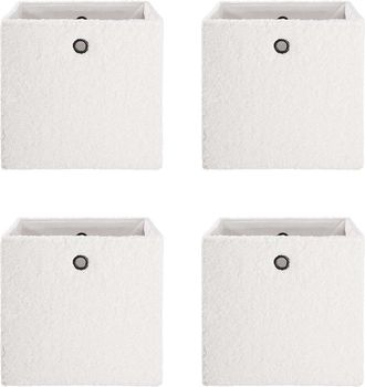 Butlers (4 Stück) Aufbewahrungsbox faltbar 30x 30cm -Toddy- Aufbewahrungswürfel mit Griffen | Aufbewahrung von Bettwäsche, Spielzeuge im Regal | Faltkiste zur