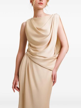 Gemy Maalouf Asymmetrisches Maxikleid mit Drapierung - Nude