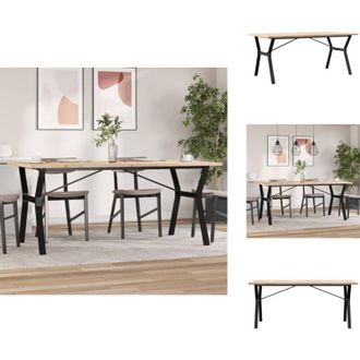 vidaXL Esstisch Y-Gestell 180x90x75,5 cm Massivholz Kiefer & Gusseisen - Esstisch - Holztisch - Kiefernholztisch - Y-Gestell - Esszimmertisch