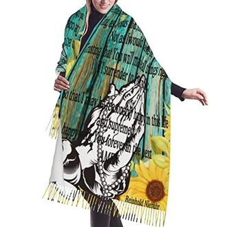 Generic Prière De Sérénité, Écriture, Église Paisible, Verset Inspirant Et Encourageant, Tournesol Écharpe Femme Doux Echarpe Cadeau Élégant Étole Châle De Fe