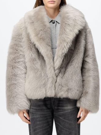Salvatore Santoro Manteau en shearling avec col ch&acirc;le et &eacute;paules tombantes