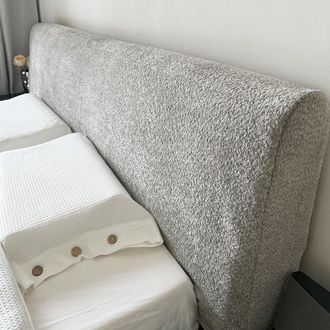 Generic Verbesserte dickere Textur BBB Full Queen King Bettkopfteil Bezug Staubschutzh&uuml;lle Hellgrau 180 cm/70.8 Zoll