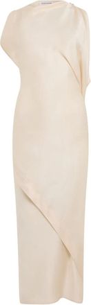 Victoria Beckham Robe Longue Kyra Drap&eacute;e - Femme - Robes - Beige - Taille: 36 FR