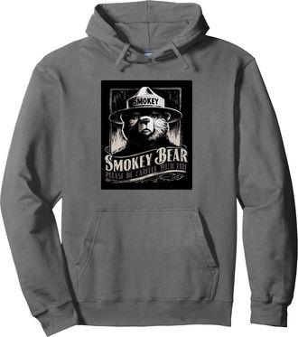 Giant Step Design Co. Vintage WPA Smokey Bear Retro 1940s Style Pullover Hoodie