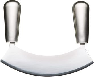 MasterClass MasterClass Mezzaluna Hackmesser, Acero Stainless Carbon Steel Einklingen-Hachoir-Messer, 18 cm (7), Silber