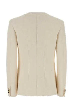 Alessandra Rich Womens Ivory Boucle Blazer Giacche E Gilet Jacket