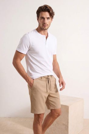 Trendyol MAN Herren Wei&szlig; Einfarbig Kurz Regular Fit T-Shirts