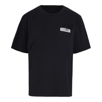 Maison Margiela Schwarze Baumwoll-T-Shirts und Polos - - Tops - Damen - Schwarzk - M