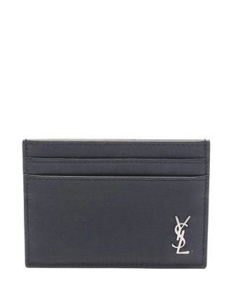 Saint Laurent porte-cartes Cassandra à logo - Noir