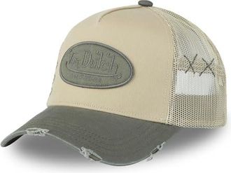Von Dutch Casquette Homme & Femme Ajustable, Casquette Trucker Used, Kaki Taille TU