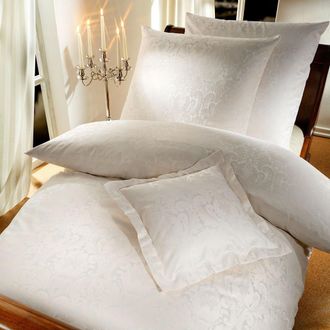 Curt Bauer Mako-Brokat Damast Bettw&auml;sche Florenz beige