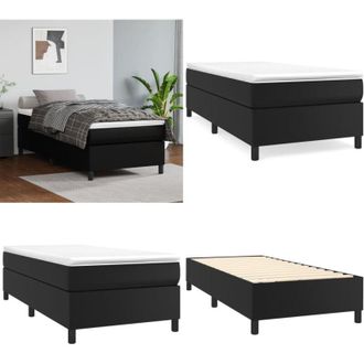vidaXL Bettgestell Schwarz 80x200 cm Kunstleder - Schlafzimmerm&ouml;bel - Bettgestell - Doppelbett - Kunstlederbett - Schwarzes Bett - Home & Living