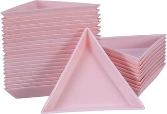 Soimiss 30 St&uuml;ck Dreieckiges Kunststoff Basteltablett Rosa Tragbares Sortierbrett f&uuml;r Perlen Strasssteine Schmuckherstellung Stapelbarer Organizer f&uuml;r Diamant