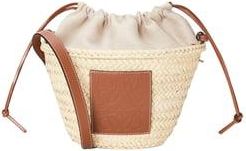Loewe Panier Drawstring bucket en cuir et palmier