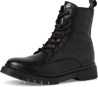 Tamaris Damen Schnürstiefeletten, Frauen Stiefeletten,Wechselfußbett,Comfort Lining,schnürboots,reißverschluss,Stiefel,Bootee,Black,42 EU