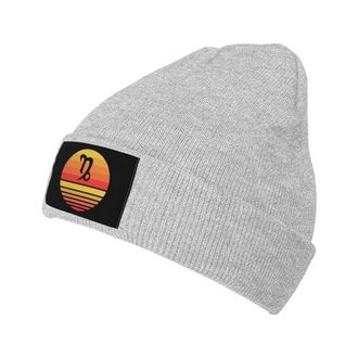 Generic Extensible Bonnet Tricot&eacute;, Signe du Zodiaque Capricorne Symbole, Coupe-Vent Chapeau dhiver Tricot&eacute;, Bonnets en Tricot pour Cyclisme, Ski, Sports