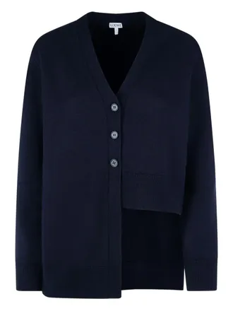 Loewe cardigan asym&eacute;trique &agrave; boutonni&egrave;re - Bleu