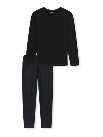 Uncover by Schiesser Herren Pyjamas Schlafanzug lang, Schwarz, 54 EU