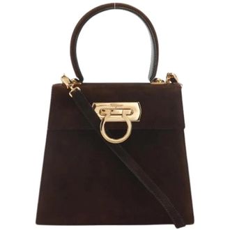 Ferragamo Pre-owned Gancini Wildleder 2-Wege-Tasche - - Pre-owned - Damen - Braun - ONE SIZE