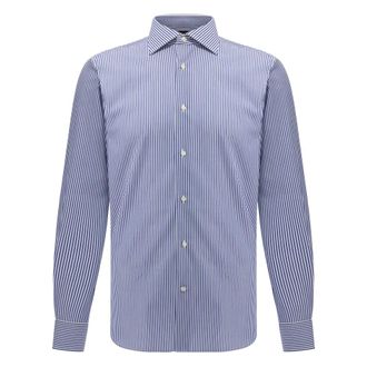 Boggi Milano Homme, Chemises, Bleu, Taille: L Chemise Regular Fit en Popeline de Coton