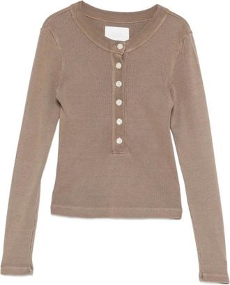Citizens Of Humanity Femme, Pulls, Brun, Taille: 40 FR Varra Henley Top en maille c&ocirc;tel&eacute;e