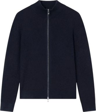 A|X Armani Exchange Homme, Pulls, Bleu, Taille: S Full zip ribbed cardigan