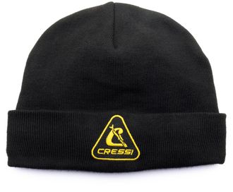 Cressi Unisex Mütze - Schwarz/Gelb - Warme Wintermütze aus Acryl mit Ohrenklappen für Bootstouren und Outdoor-Aktivitäten