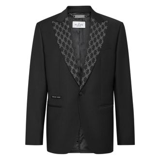 Philipp Plein Wollblazer Monogram - - Jackets - Herren - Schwarzk - L