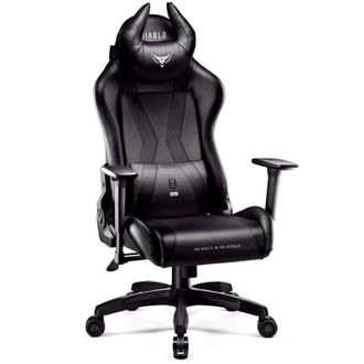 Diablo X-Horn 2.0 Gaming Stuhl Computerstuhl ergonomischer Bürostuhl Gamer Chair Schreibtischstuhl Schwarz: King Size - Diablo