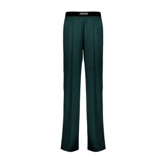 Tom Ford Seidensatin Smaragd Pyjamahose - - Trousers - Damen - Gr&uuml;n - M