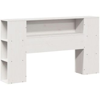 vidaXL Kopfteil mit Stauraum Wei&szlig; 140 cm Massivholz Kiefer Vidaxl