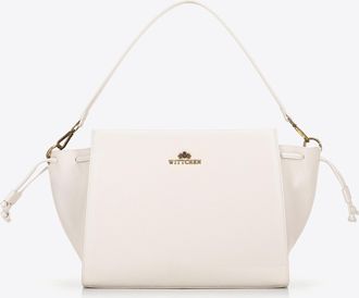 Wittchen Damen-Ledertasche mit Riemen, Creme, Naturleder